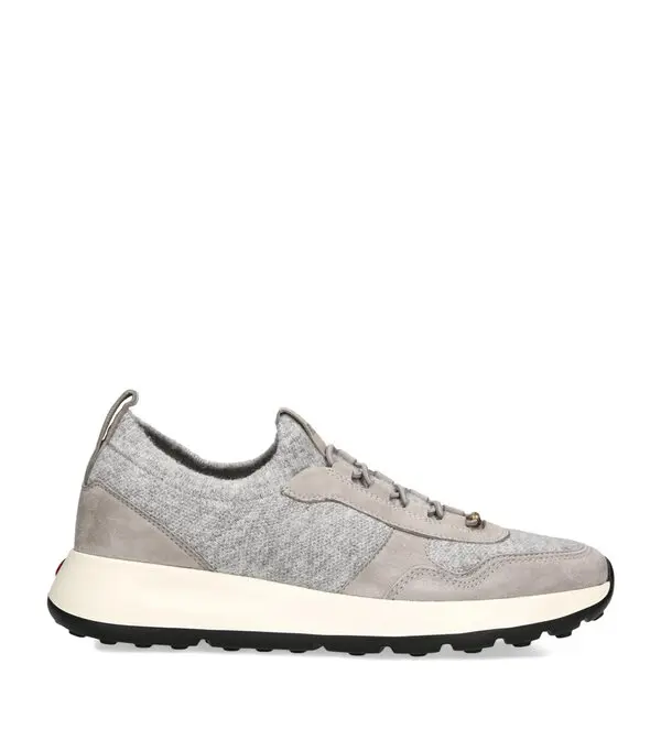 TOD'S Suede-knit Red Dot Sneakers