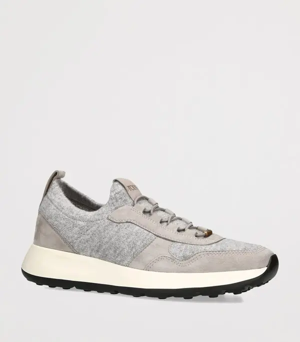 TOD'S Suede-knit Red Dot Sneakers