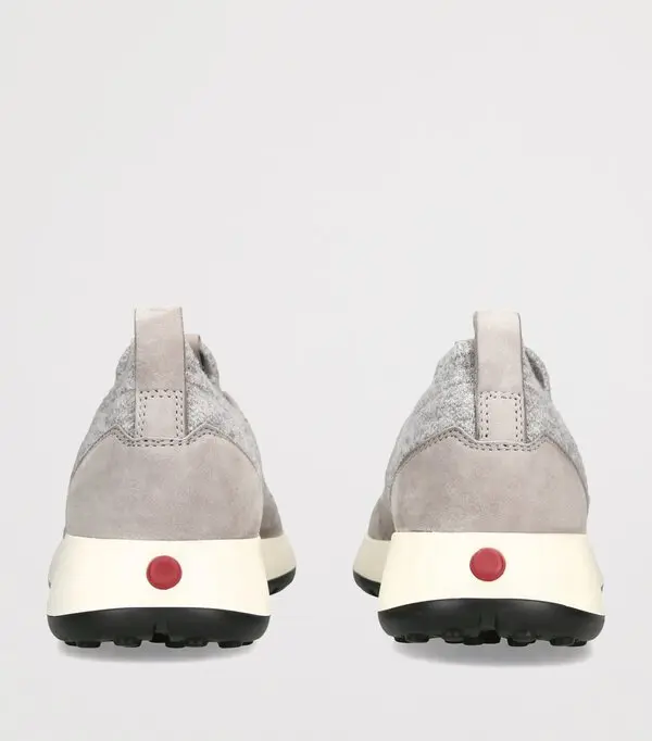 TOD'S Suede-knit Red Dot Sneakers