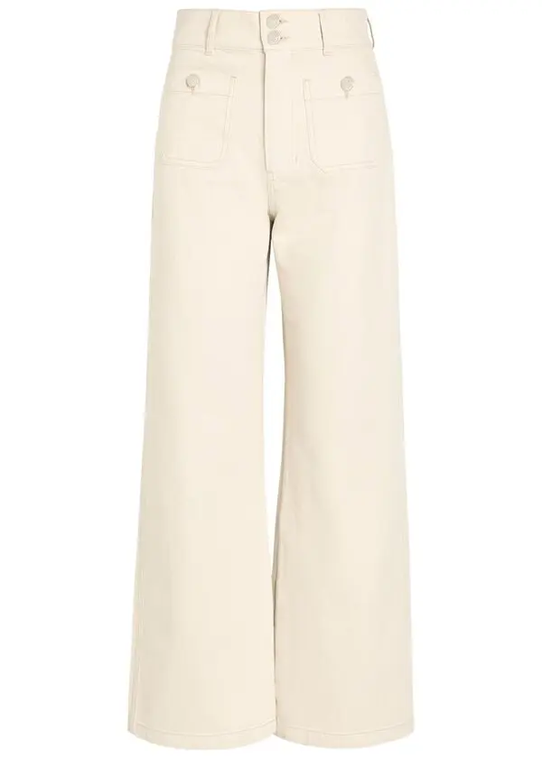 Veronica Beard Taylor Wide-leg Jeans - Ecru