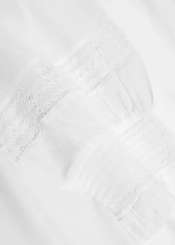 Veronica Beard Bellamie Lace-trimmed Stretch-cotton Top
