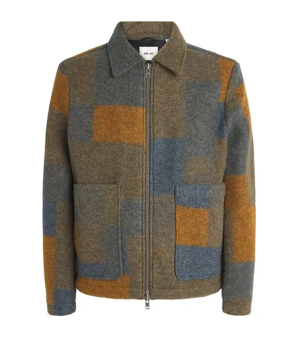 NN.07 Wool-blend Check Gael Overshirt