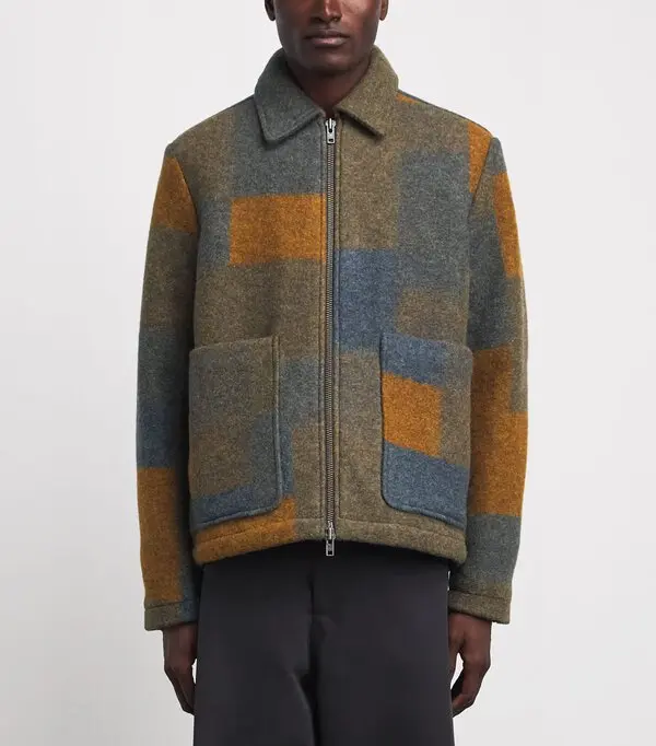 NN.07 Wool-blend Check Gael Overshirt