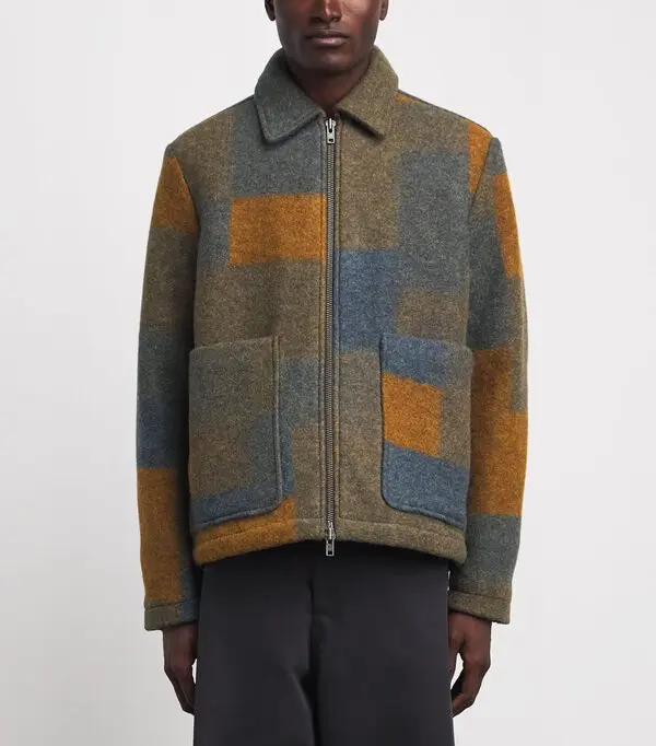 NN.07 Wool-blend Check Gael Overshirt