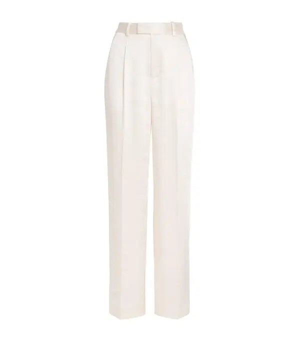 SELF-PORTRAIT Satin Wide-leg Trousers