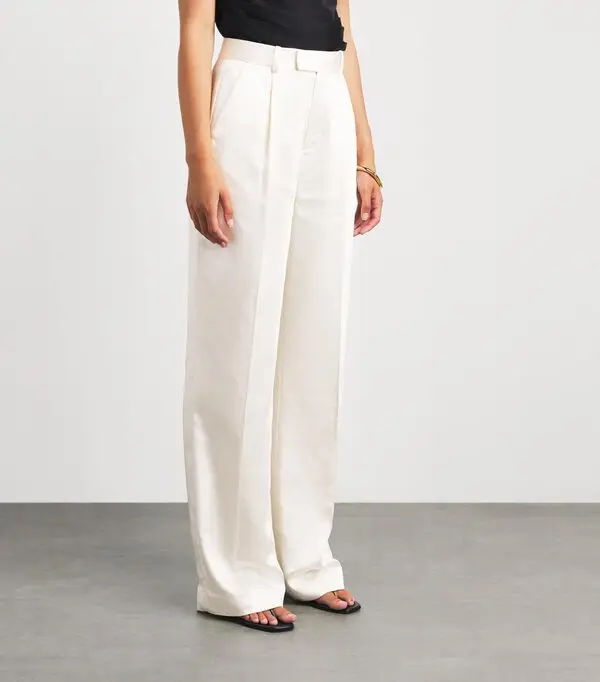 SELF-PORTRAIT Satin Wide-leg Trousers