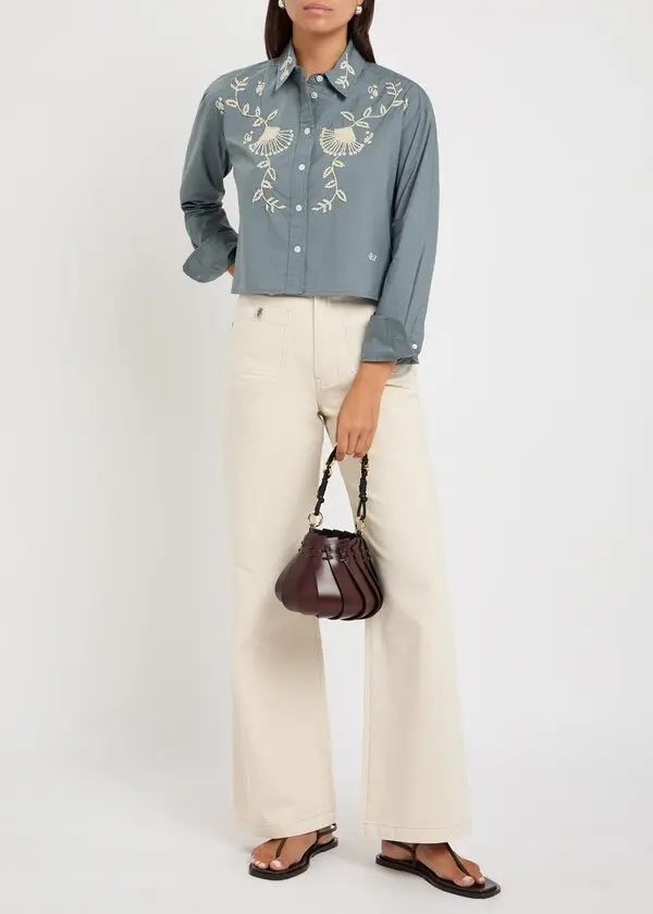 Veronica Beard Embellished Cotton Shirt
