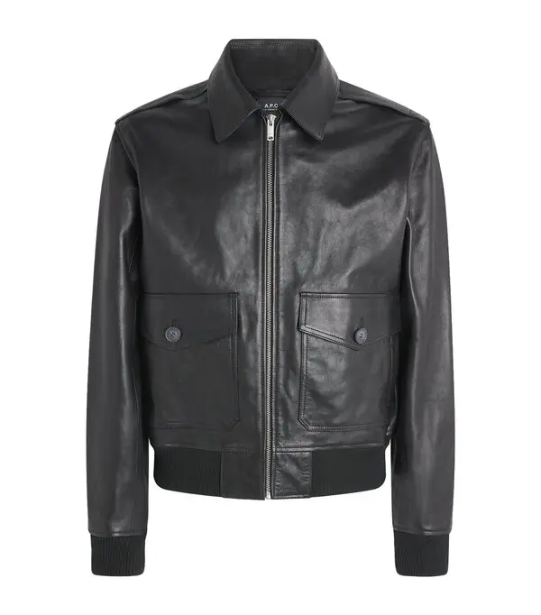 A.p.c. Gael Leather Bomber Jacket