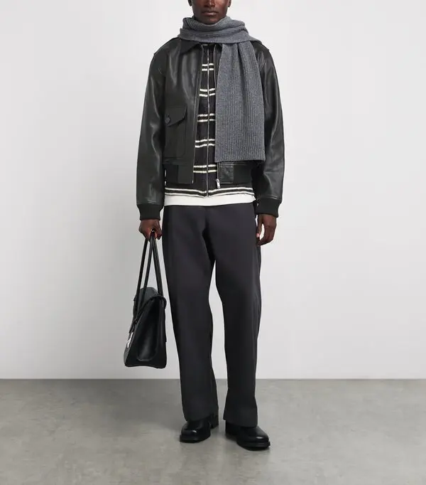 A.p.c. Gael Leather Bomber Jacket