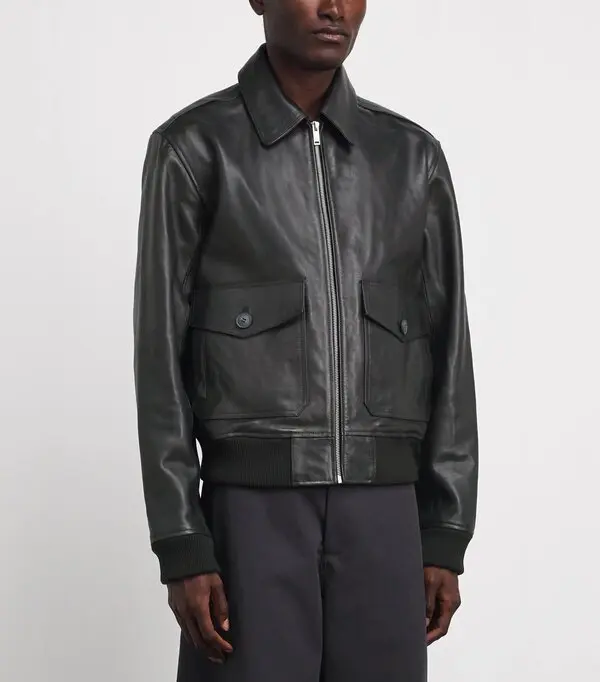 A.p.c. Gael Leather Bomber Jacket