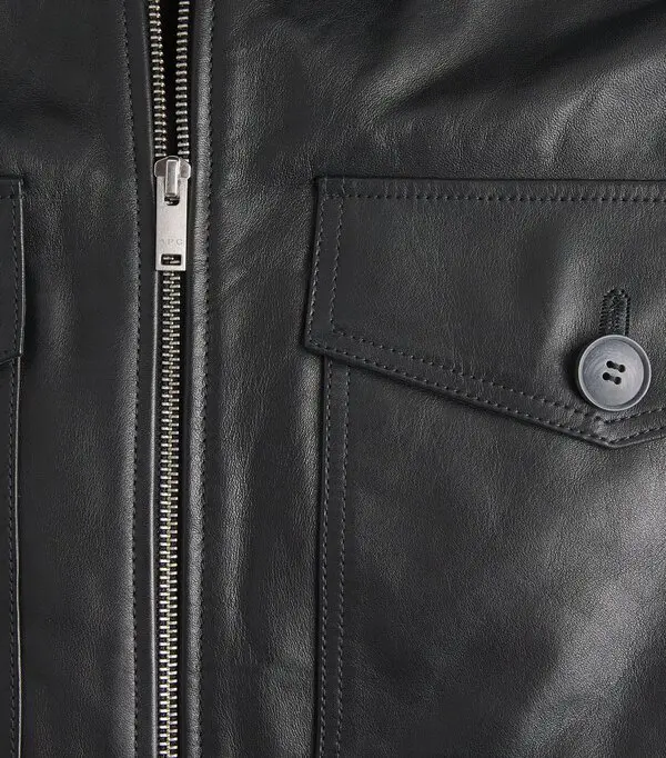 A.p.c. Gael Leather Bomber Jacket