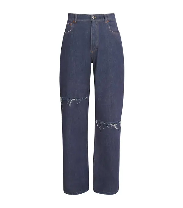 MAISON MARGIELA Ripped Wide-leg Jeans - Blue
