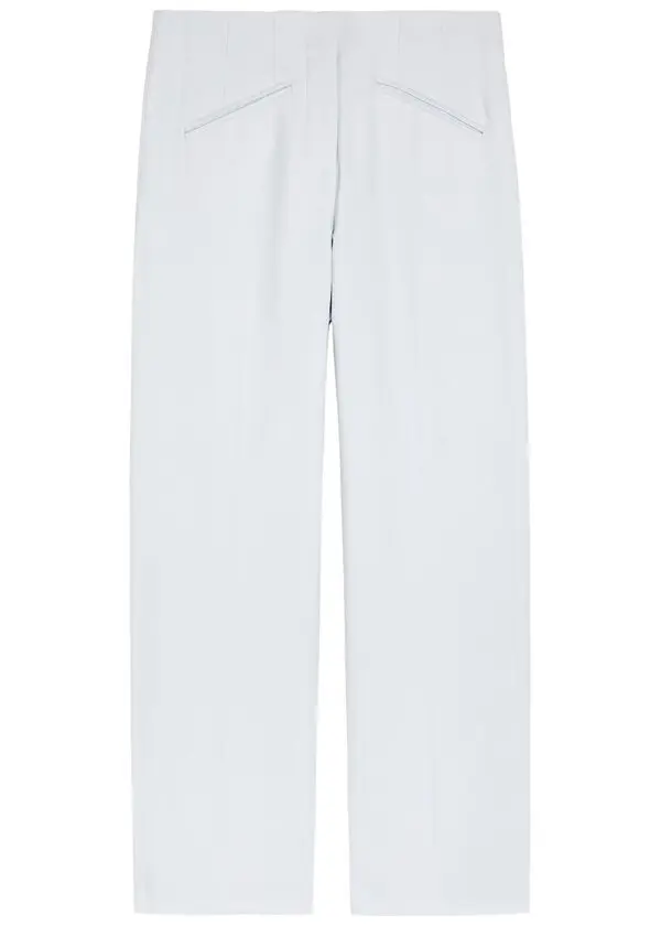 Veronica Beard Cassidee Wide-leg Twill Trousers - Light Blue