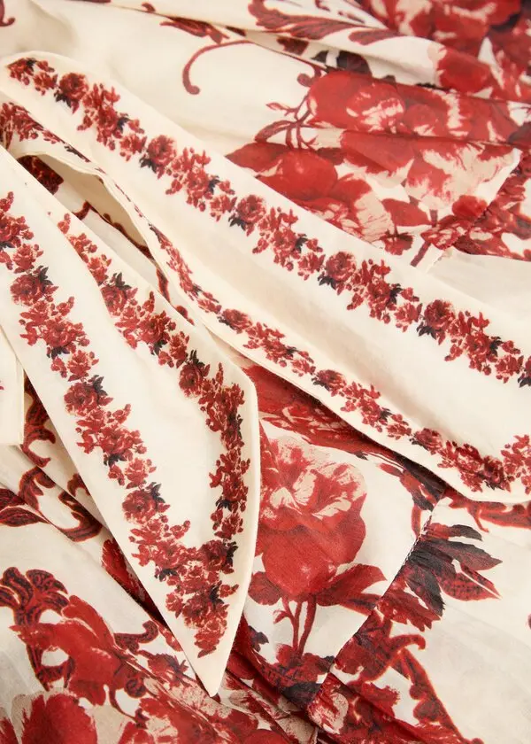Alice + Olivia Haven Floral-print Tiered Midi Dress
