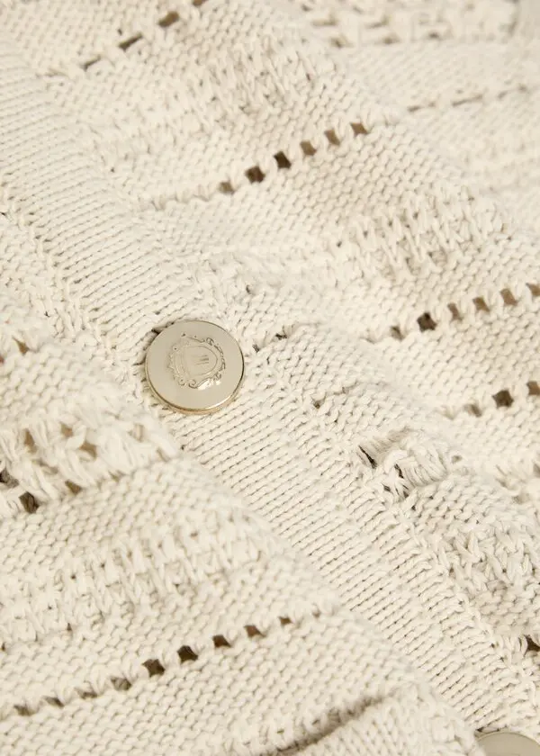 Veronica Beard Bellingham Pointelle-knit Cotton Cardigan