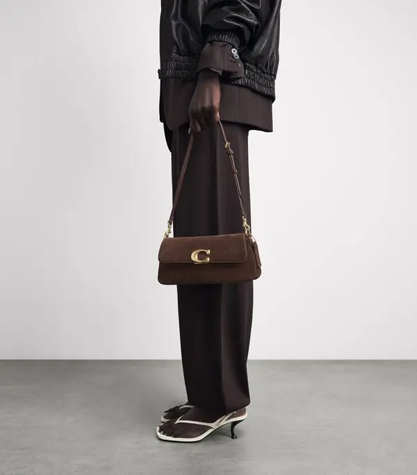 COACH Suede Jet Shoulder Bag