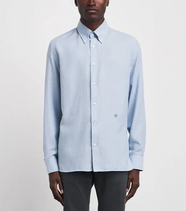 Jacob Cohen Cotton-cashmere Batavian Twill Embroidered Shirt