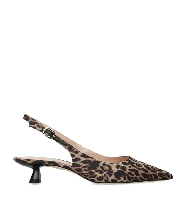 STUART WEITZMAN Leopard Print Sculpt Slingback Pumps