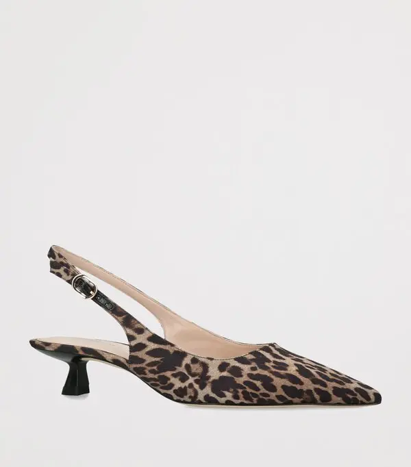 STUART WEITZMAN Leopard Print Sculpt Slingback Pumps