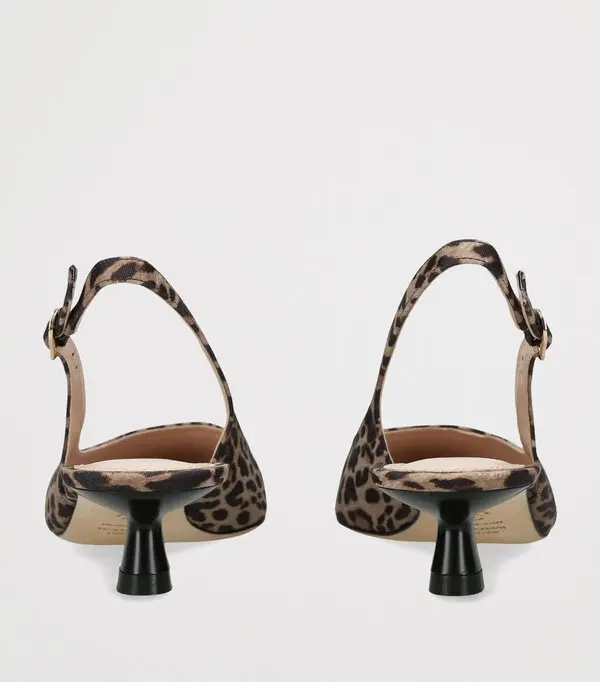 STUART WEITZMAN Leopard Print Sculpt Slingback Pumps