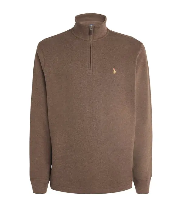 Polo Ralph Lauren Estate-rib Quarter-zip Sweater - Brown