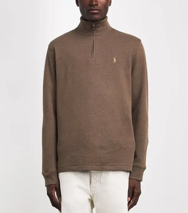 Polo Ralph Lauren Estate-rib Quarter-zip Sweater - Brown