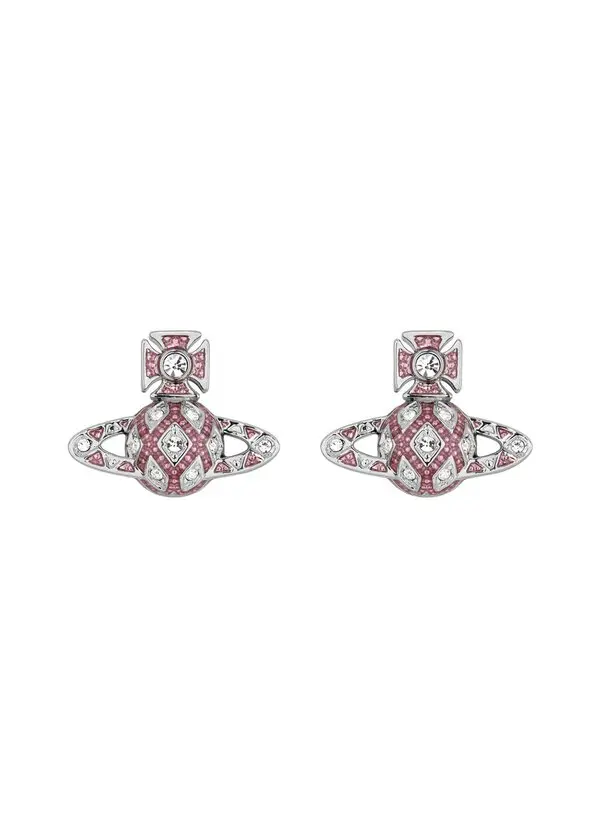 VIVIENNE WESTWOOD Rachelle Bas Relief Crystal-embellished Orb Stud Earrings - Silver