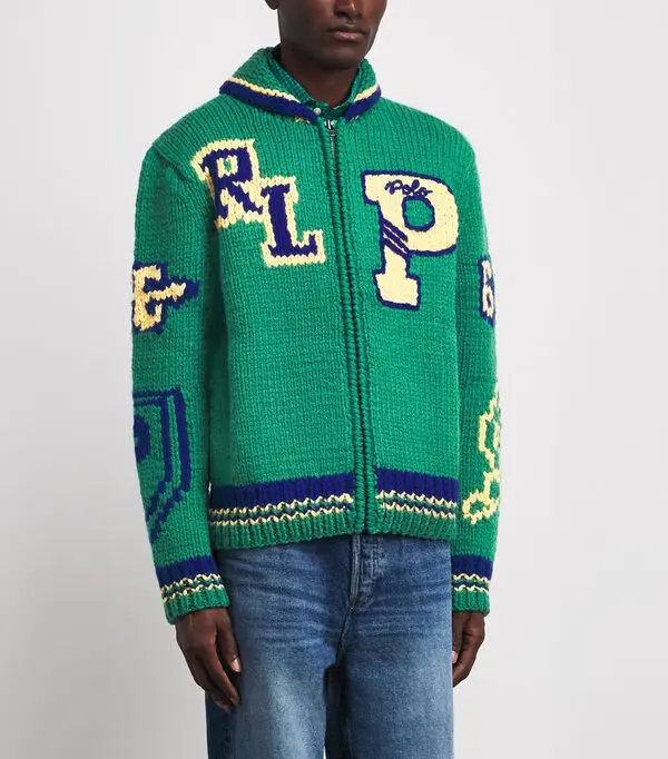Polo Ralph Lauren Wool Varsity Zip-up Cardigan