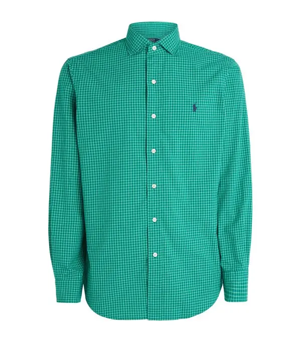 Polo Ralph Lauren Cotton Poplin Check Polo Pony Shirt