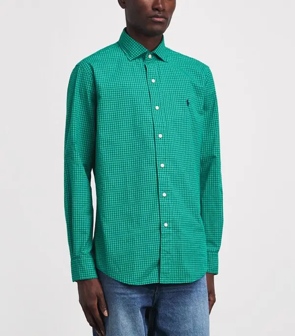 Polo Ralph Lauren Cotton Poplin Check Polo Pony Shirt