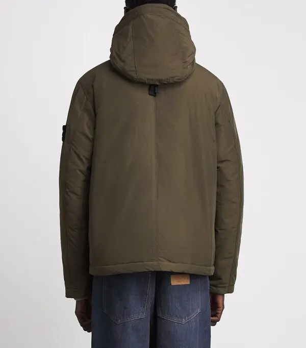 Stone Island Down Micro Twill Short Parka With Hood