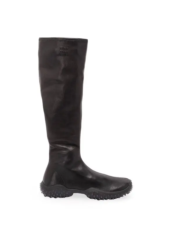 Miu Miu Stretch Leather Knee High Boots