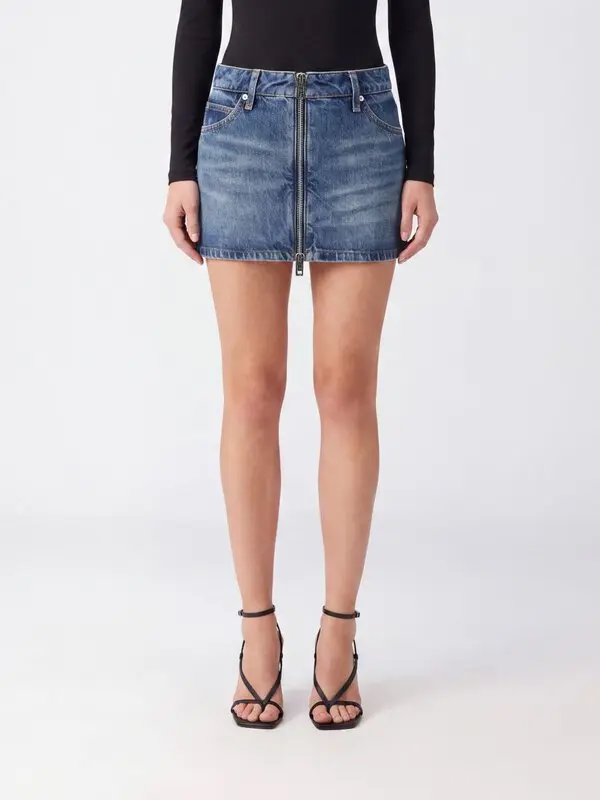 Alexander Wang Slim-fit Cotton Denim Miniskirt