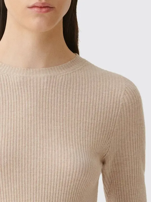 Fabiana Filippi Short-sleeved Crew-neck Jumper In Wool, Silk, And Cashmere Blend - Beige