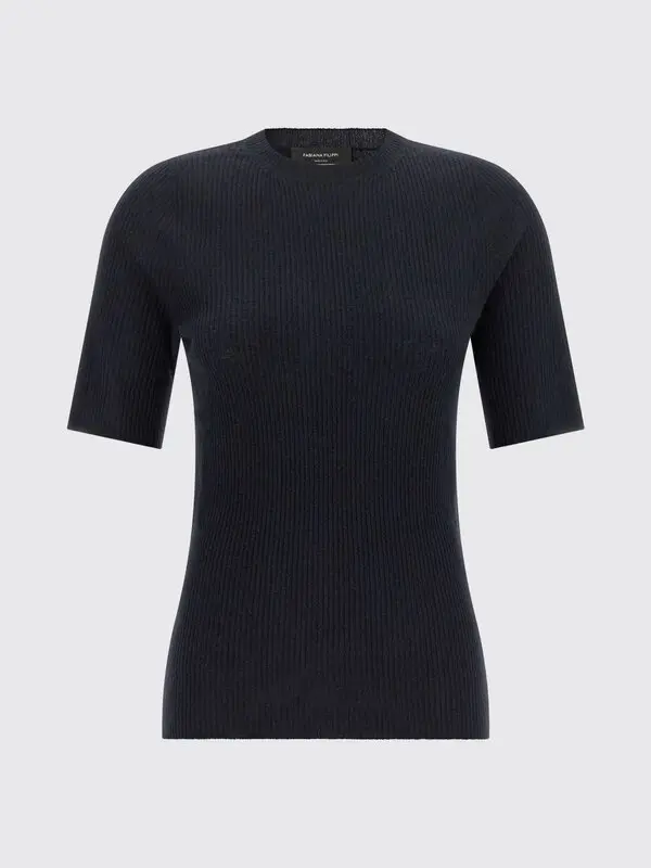 Fabiana Filippi Short-sleeved Crew-neck Jumper In Wool, Silk, And Cashmere Blend