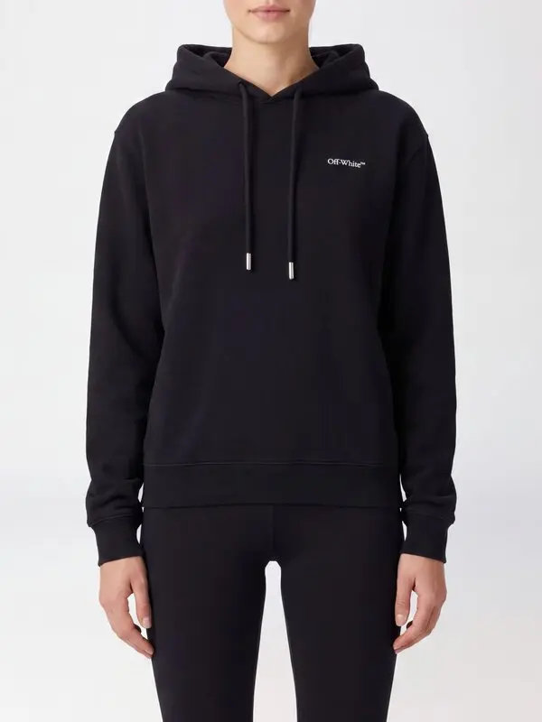 Off-White Arrow Logo Cotton Hoodie With Drawstring