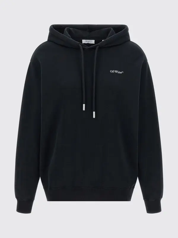 Off-White Arrow Logo Cotton Hoodie With Drawstring