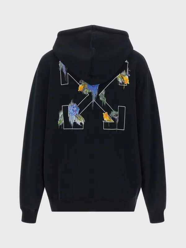 Off-White Arrow Logo Cotton Hoodie With Drawstring