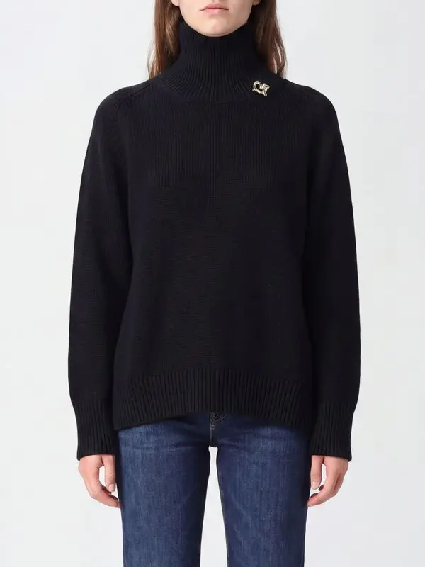 Fabiana Filippi Virgin Wool Turtleneck Jumper With Metal Detail - Blue