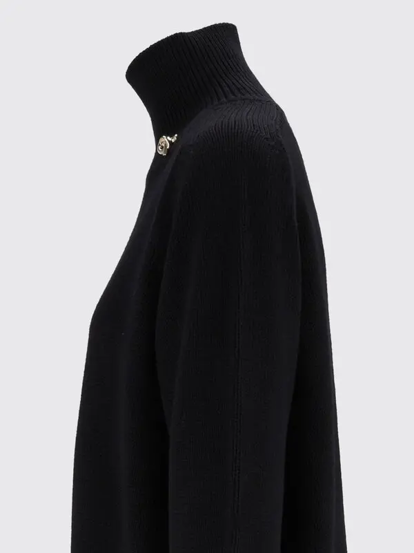 Fabiana Filippi Virgin Wool Turtleneck Jumper With Metal Detail - Blue