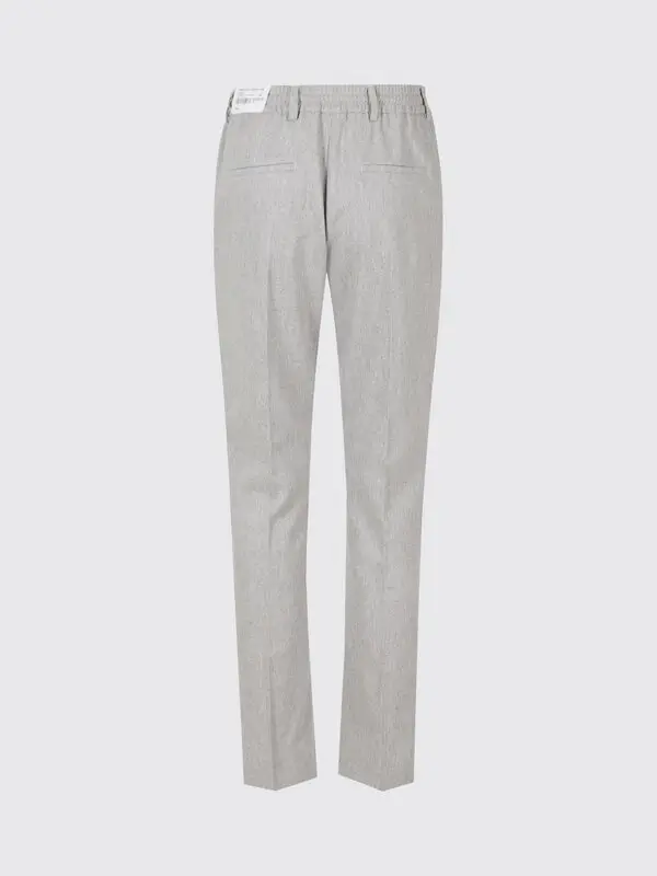 Eleventy Slim-fit Wool And Cashmere Trousers With Drawstring Waist - Grey