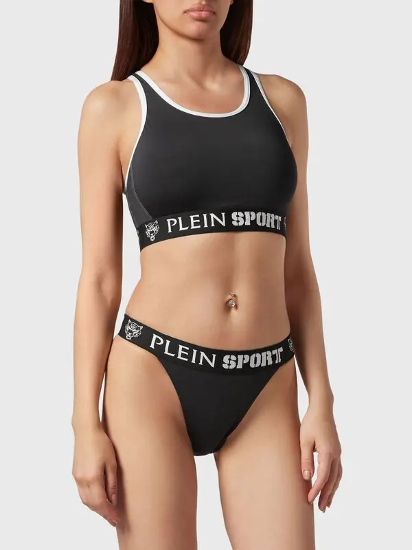 PLEIN SPORT High-waisted Polyamide Bikini With Sports Top