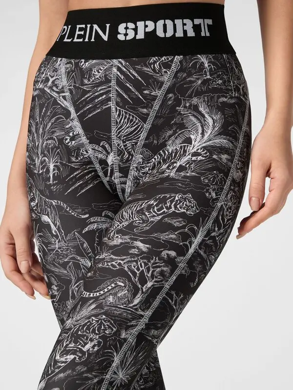 PLEIN SPORT Printed Leggings - Black