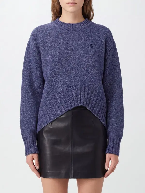 Attico Wool And Cashmere Crewneck Jumper With Embroidered Logo
