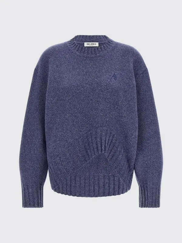 Attico Wool And Cashmere Crewneck Jumper With Embroidered Logo