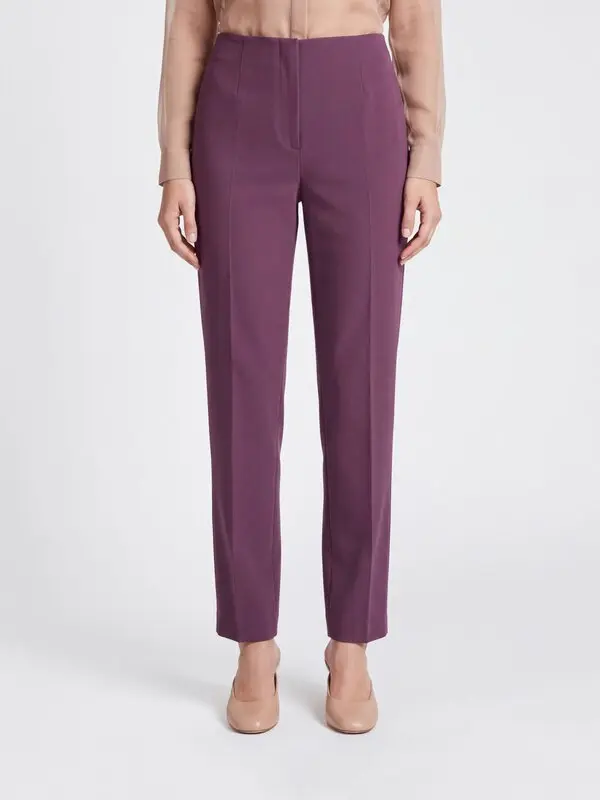 Alberta Ferretti High-waisted Wool Blend Trousers - Red
