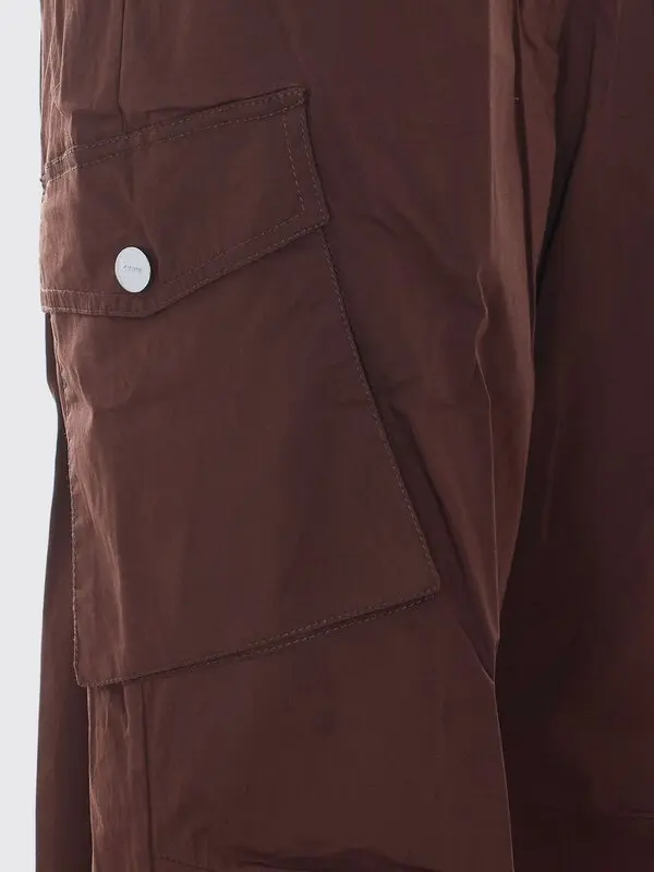 GANNI Slim Fit Stretch Organic Cotton Cargo Trousers - Brown