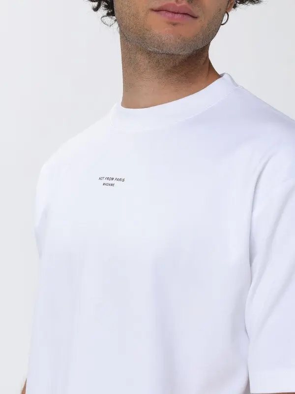 Drole De Monsieur Cotton T-shirt With Contrasting Logo And Dropped Shoulders