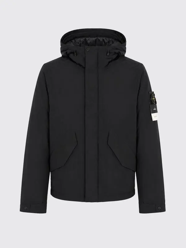 Stone Island Recycled Nylon Hooded Windbreaker Jacket With Compass Logo