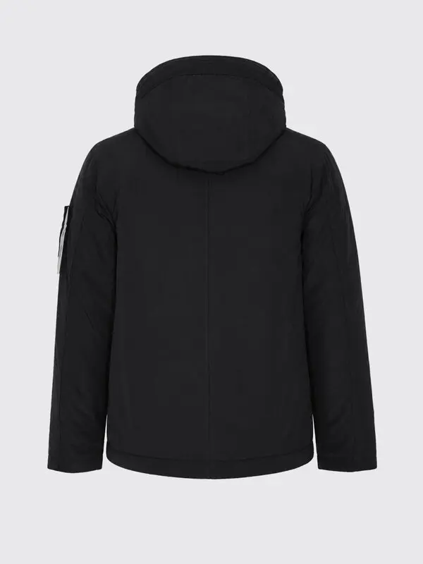 Stone Island Recycled Nylon Hooded Windbreaker Jacket With Compass Logo